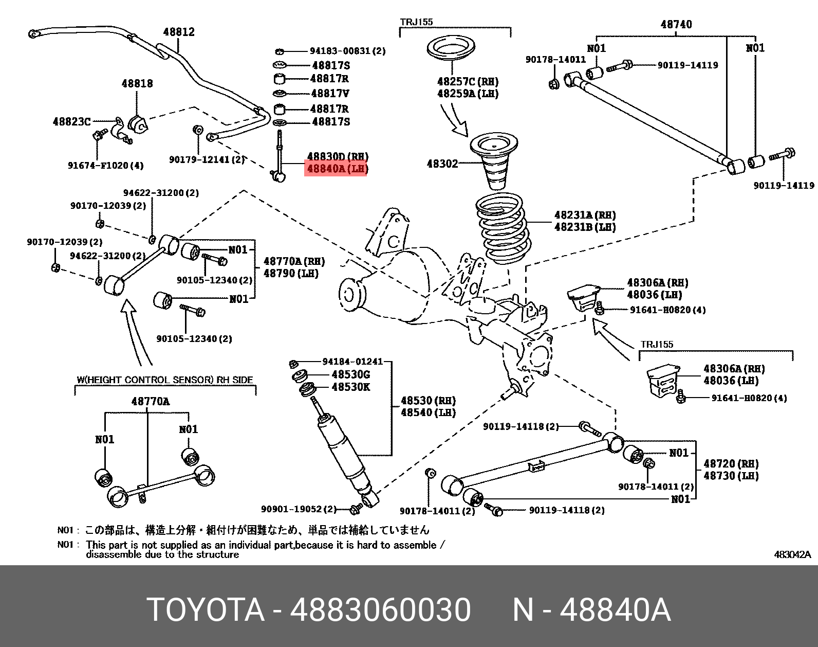 TOYOTA 48830-60030 48830-60030,48830-60030_KIT