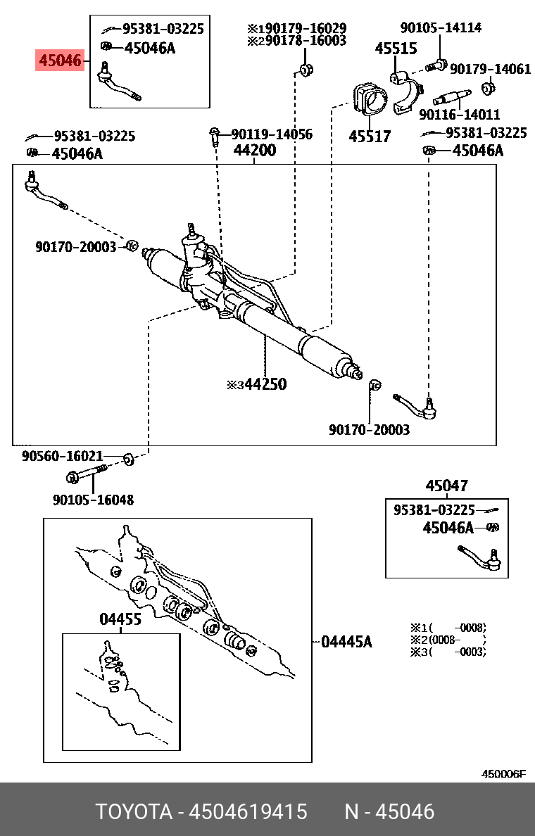TOYOTA 45046-19415 45046-09570,45046-19415