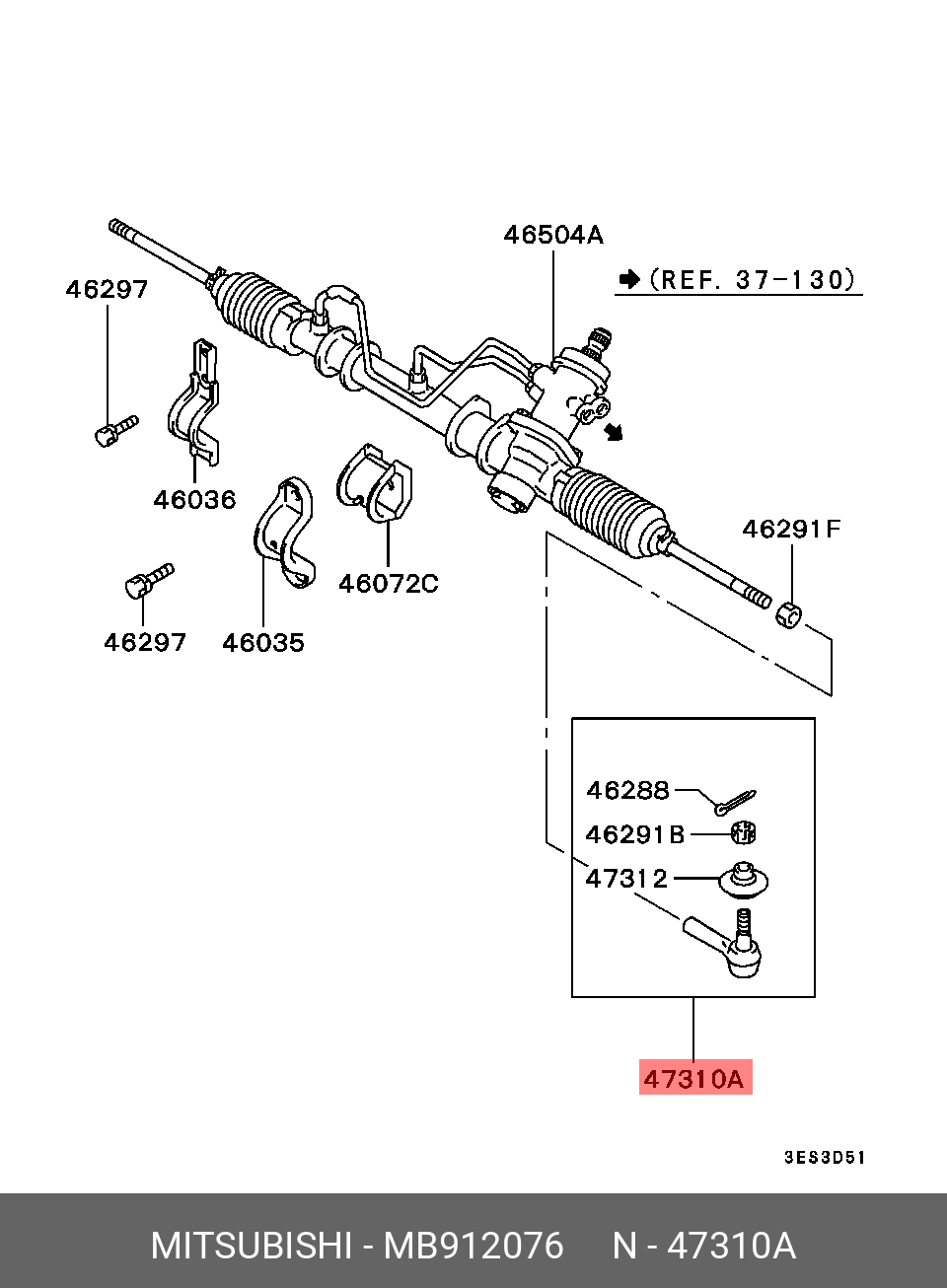 MITSUBISHI MB912076 4422A063,48520-6A0A0,MN150913