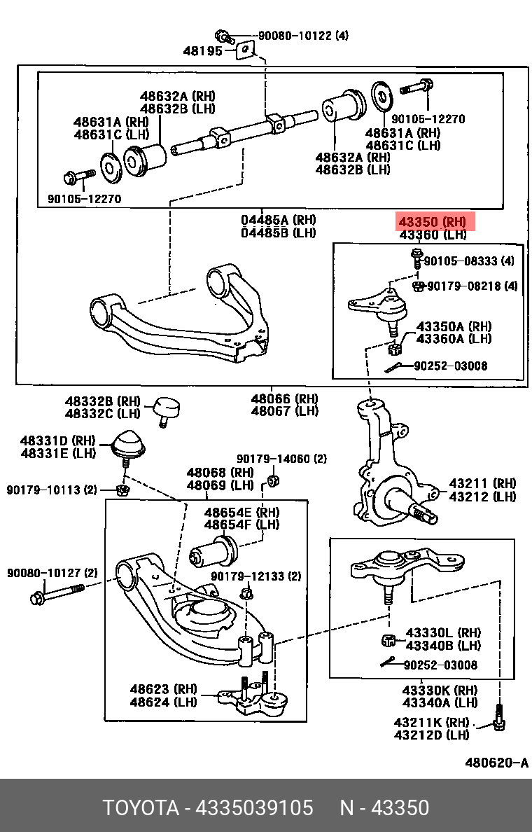 TOYOTA 43350-39105 43350-39105