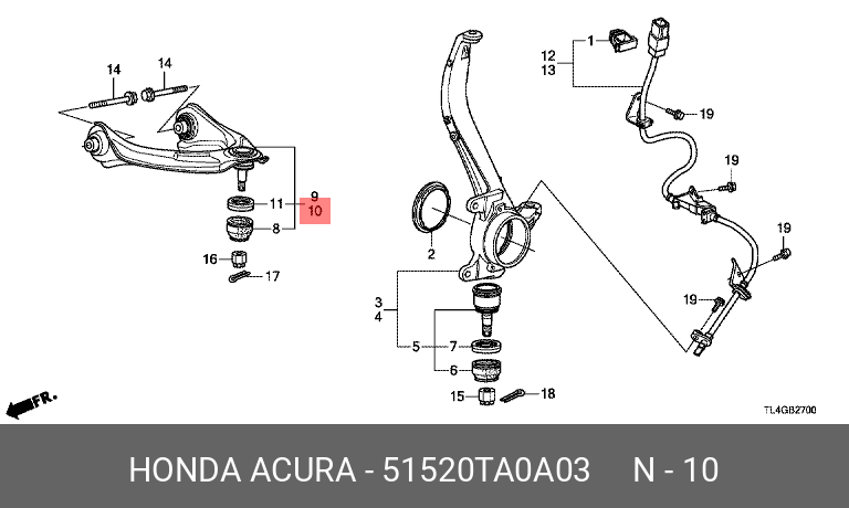 HONDA 51520-TA0-A03 51520-TA0-A03