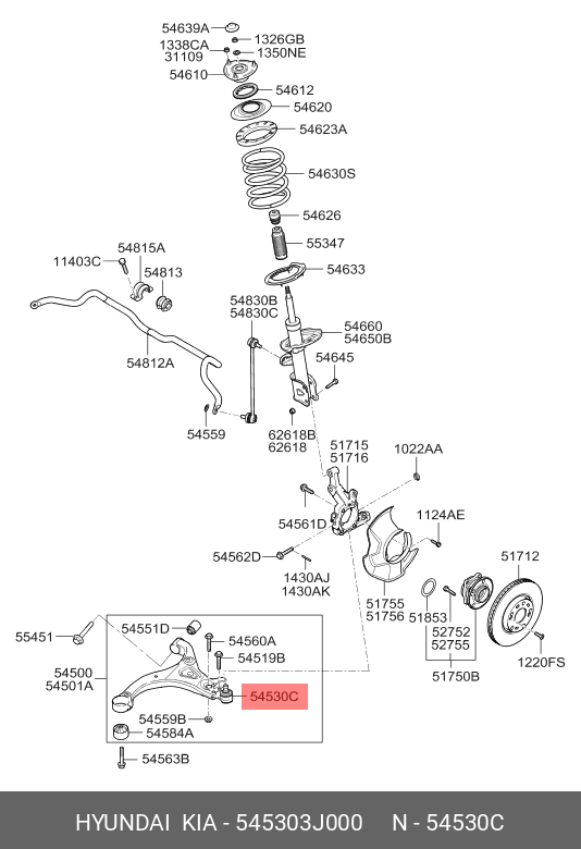 KIA 54530-3J000 54530-3J000,54530-4D000
