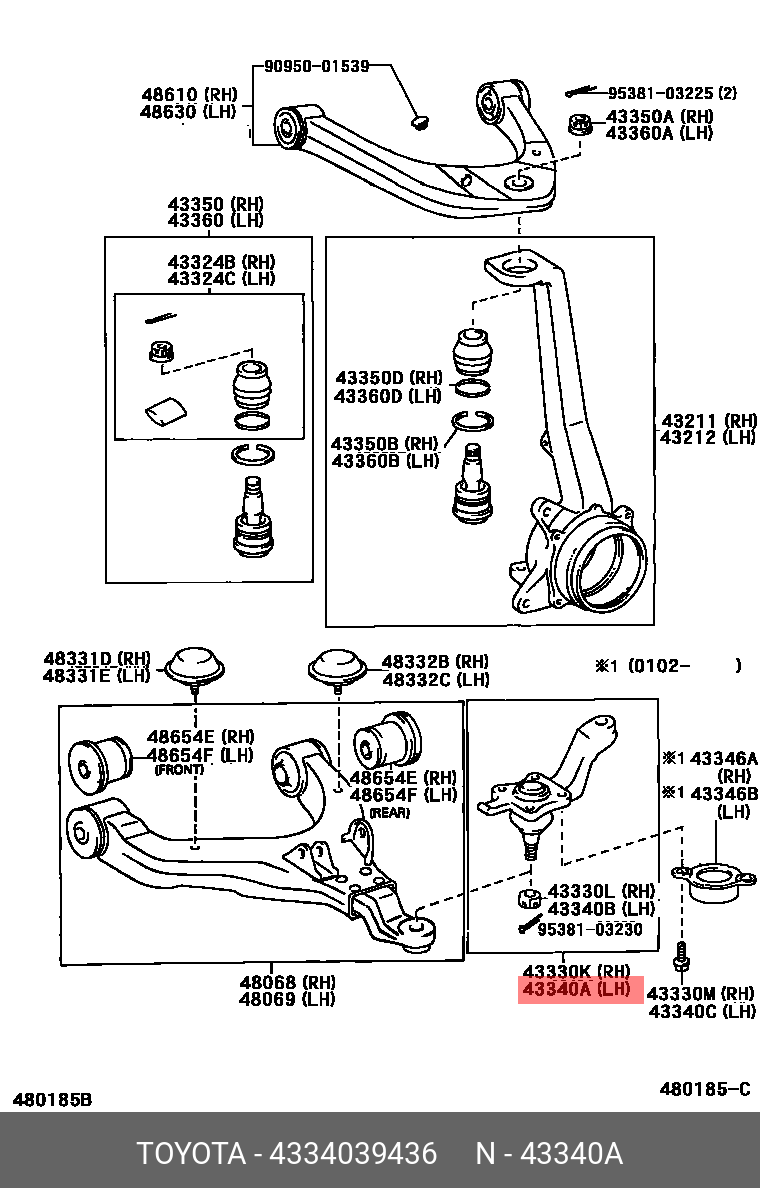 TOYOTA 43340-39436 43340-39585