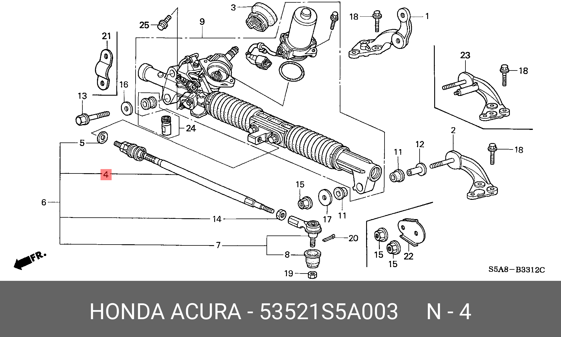 HONDA 53521-S5A-003 53521-S5A-003
