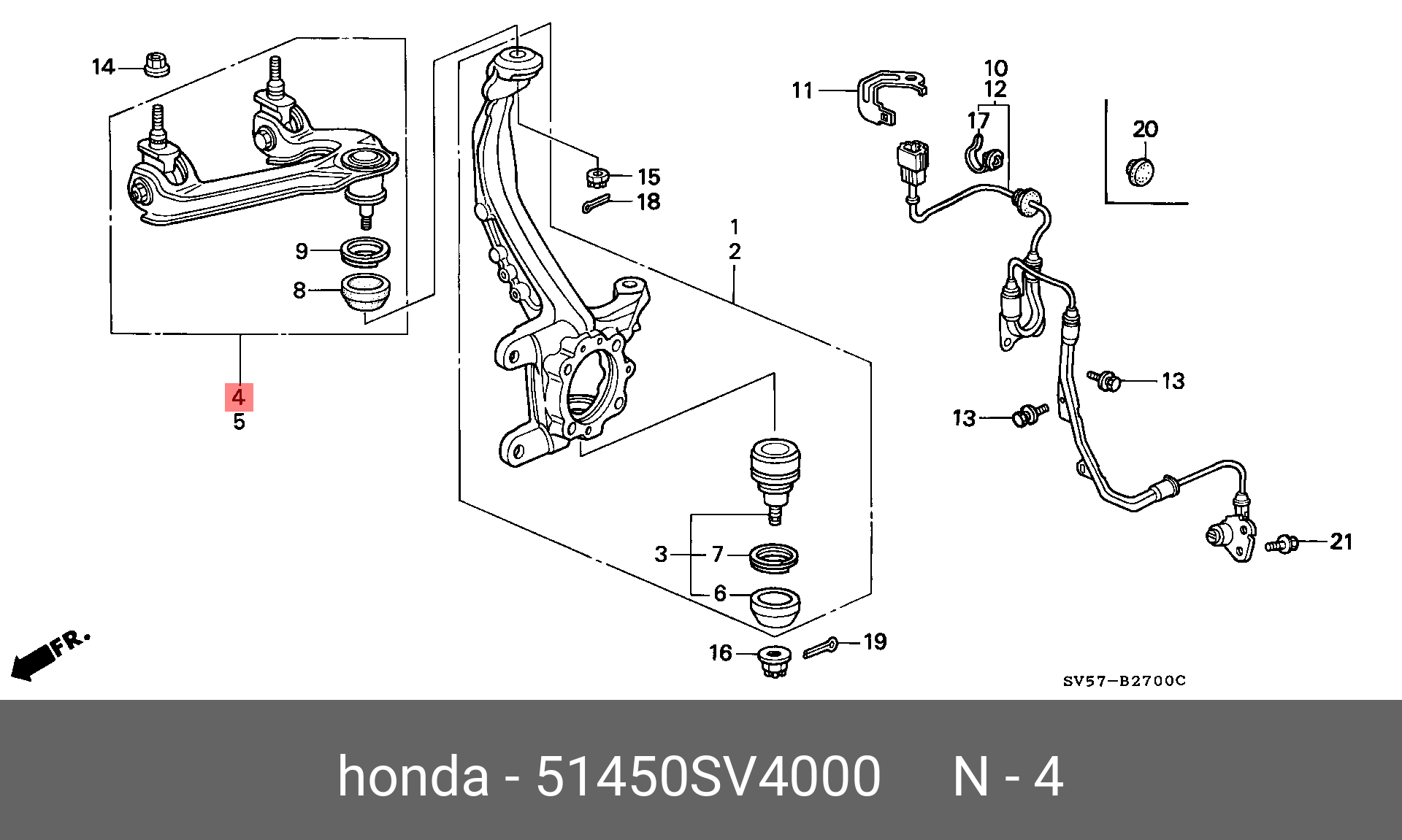 HONDA 51450-SV4-000 51450-SL5-960,51450-SL5-961,51450-SV4-000,51450-SV4-A00
