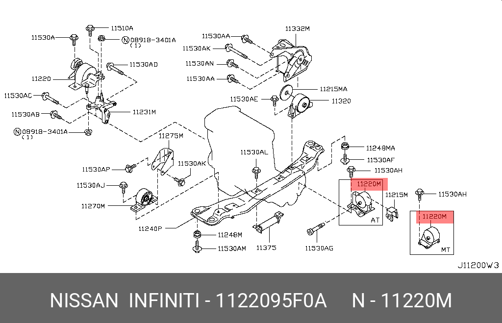 NISSAN 11220-95F0A 11220-4M405,11220-95F0A,11220-5M505,11220-4U700