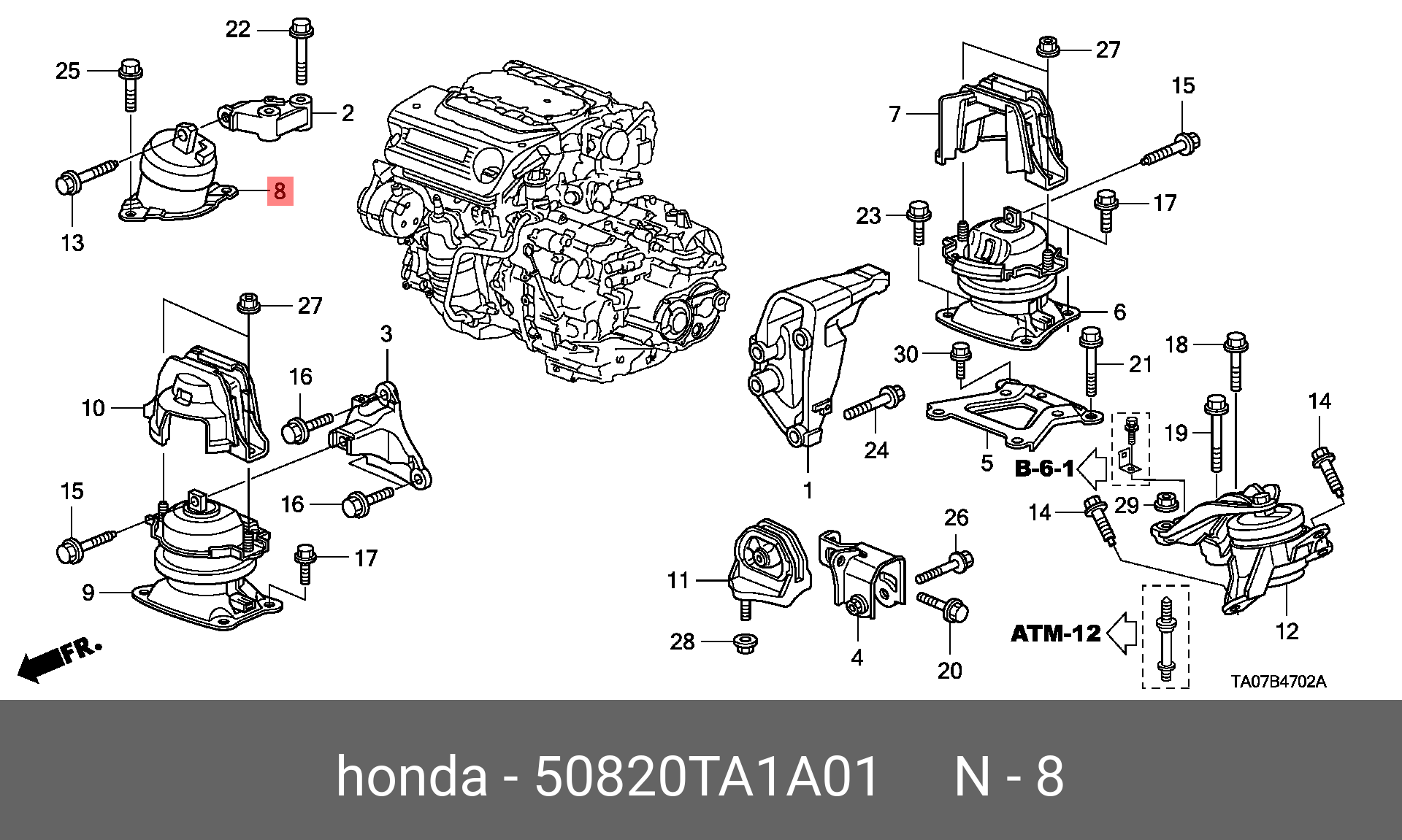 HONDA 50820-TA1-A01 50820-TA1-A01,50820-TA2-A01,50820-TA2-H01,50820-TA0 ...