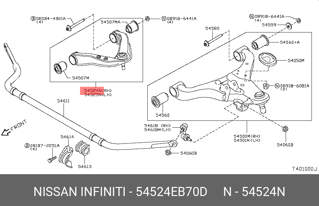 NISSAN 54524-EB70D 54524-EB70D,54524-EB70A