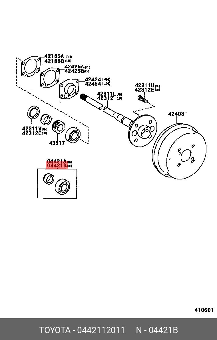 TOYOTA 04421-12011 04421-12010,04421-12011,04421-20010