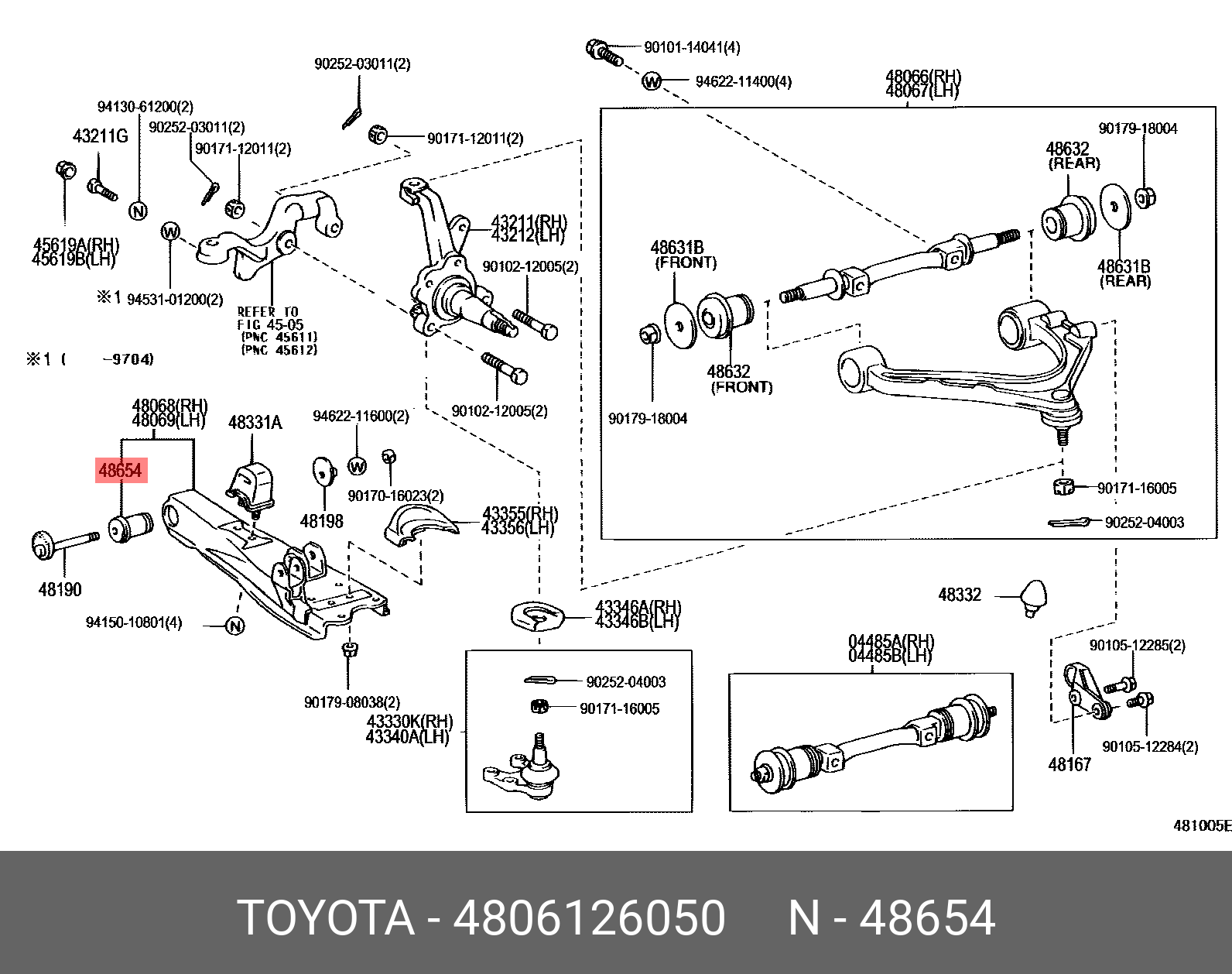 TOYOTA 48061-26050 48061-26010,48061-35011,48061-35030,48061-26020 ...