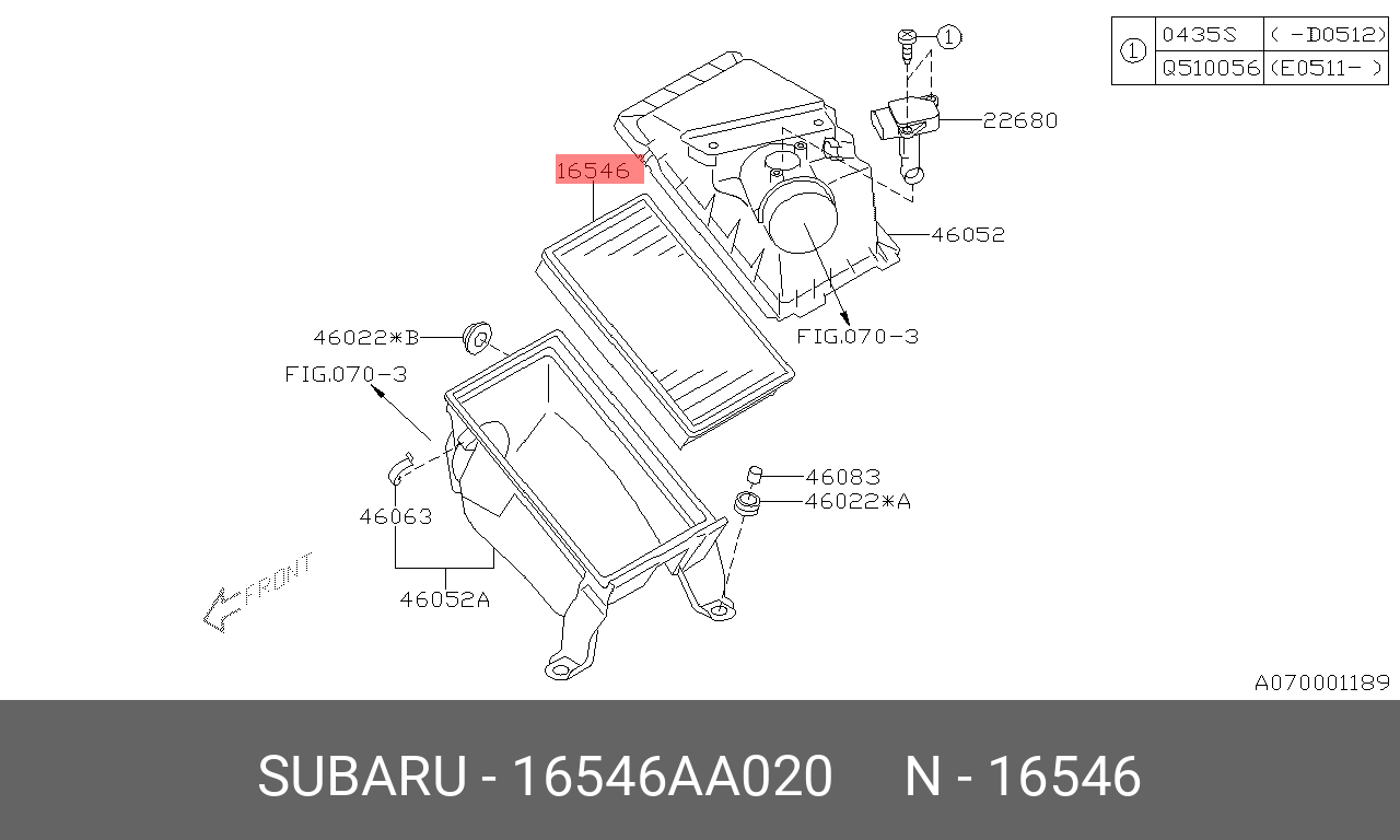 SUBARU 16546-AA020 1958604,AY120-NS001,AY120-NA001,16746-V0100,16546 ...