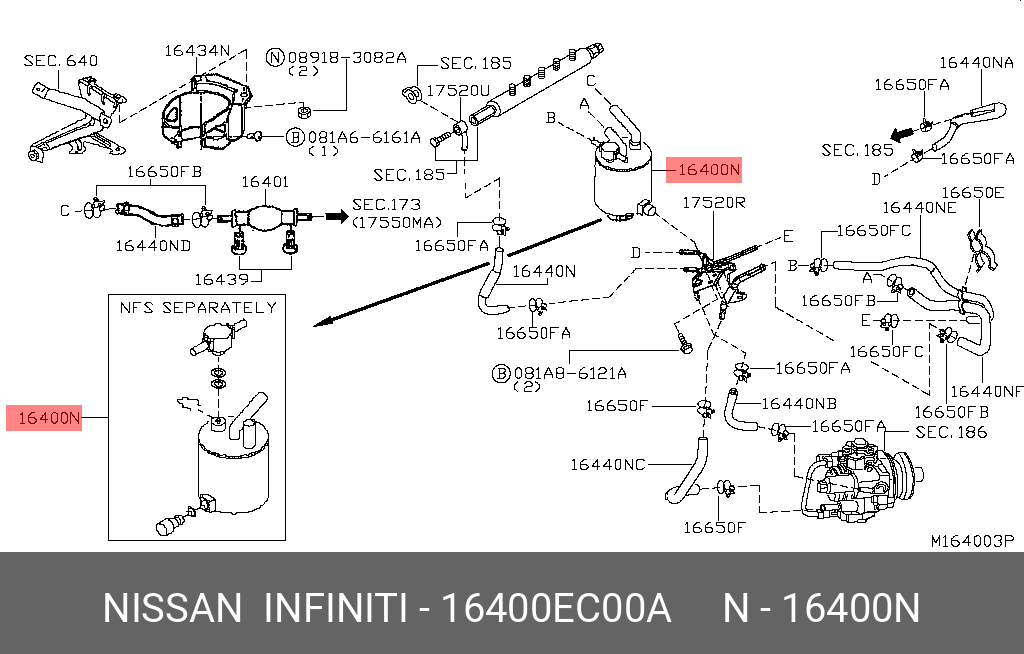 NISSAN 16400-EC00A 16400-EC00A,16400-EB31A