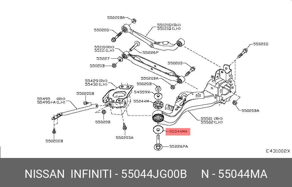 NISSAN 55044-JG00B 55501-JG000_BH,55501-4CA0C_BH,55501-4CL0D_BH