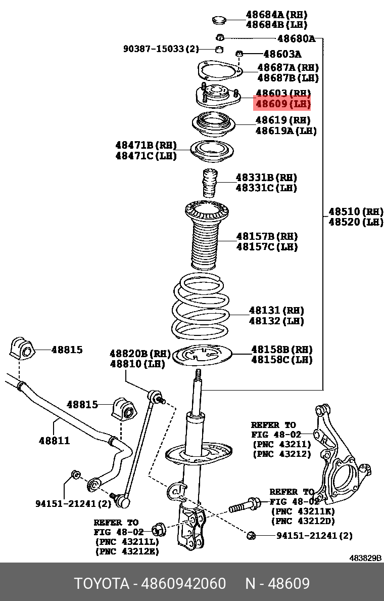 TOYOTA 48609-42060 48609-42030,48609-42060