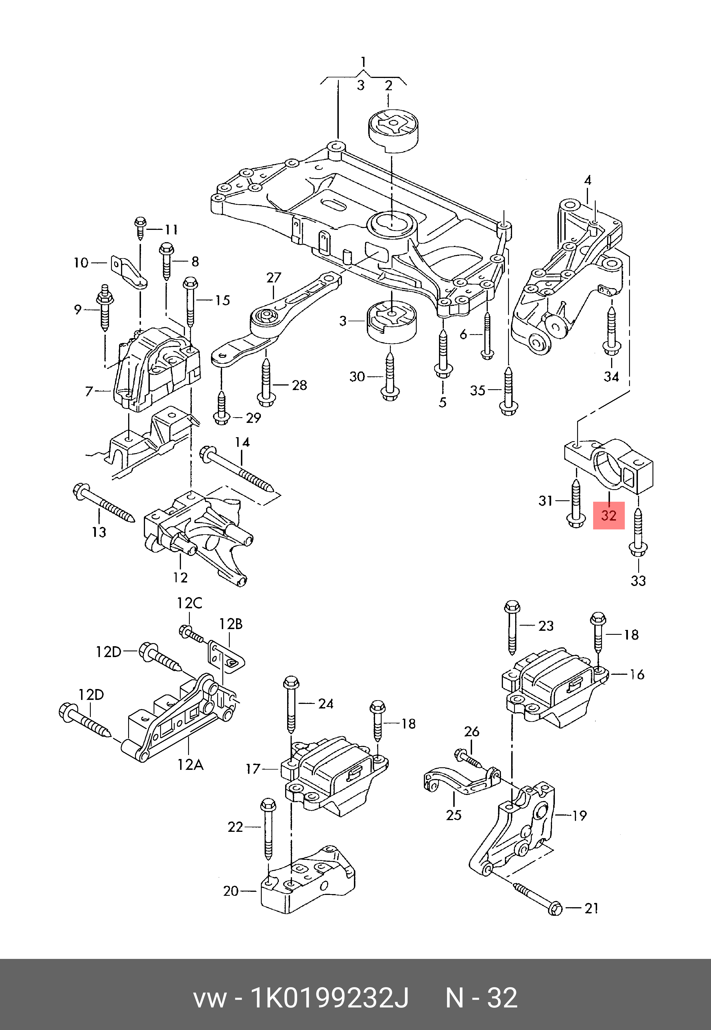 VAG 1K0 199 232 J 1K0 199 232G,1K0 199 232 J