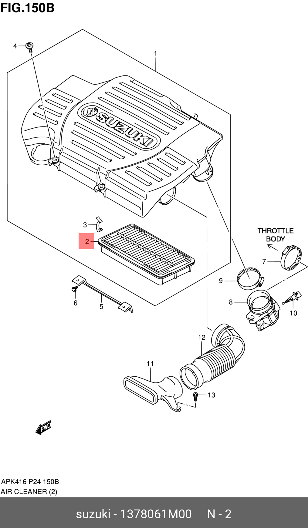 SUZUKI 13780-61M00 13780-51LA0,13780-54LA0,13780-61M00