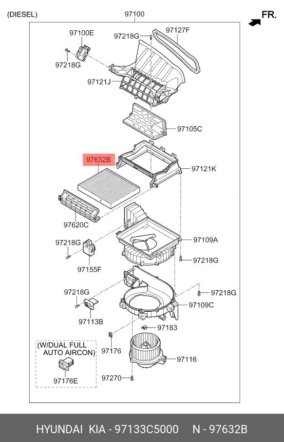 KIA 97133-C5000 97133-C5000,87139-F4010