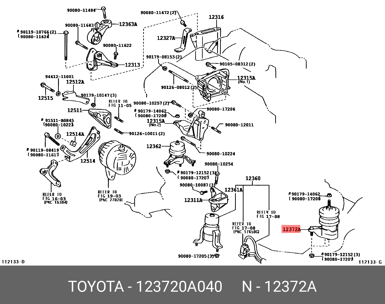 TOYOTA 12372-0A040 12372-20060,12372-28020,12372-20080,12372-0A050