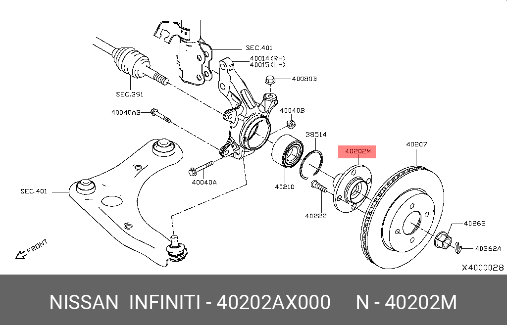 NISSAN 40202-AX000 40202-AX000