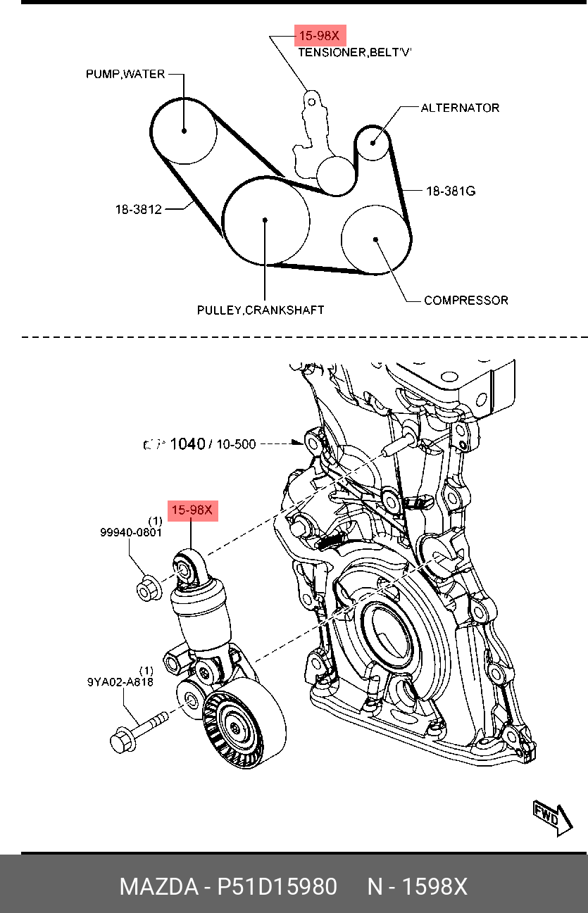 MAZDA P51D-15-980 P51D-15-980,P51D-15-980A,P51D15980B,16620WB002