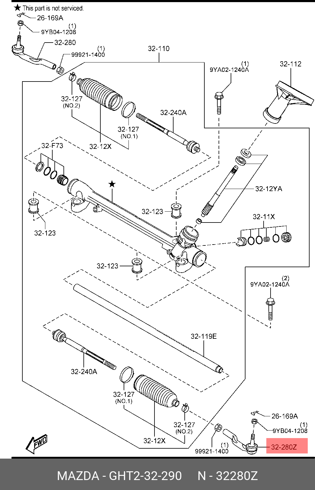 MAZDA GHT2-32-290 GHT2-32-290,GJR9-32-290