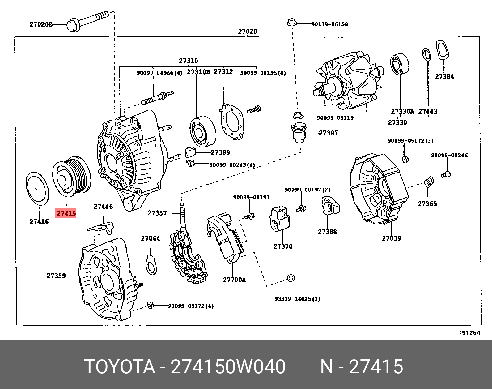 TOYOTA 27415-0W040 27415-0W040,27415-0W041