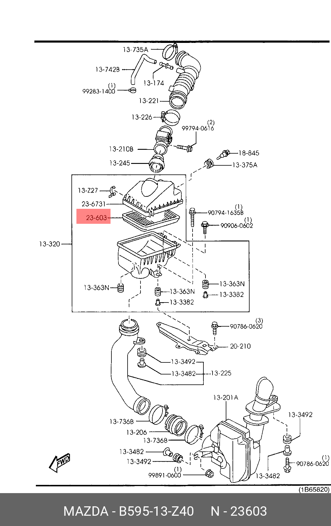MAZDA B595-13-Z40 B595-13-Z40-9A,B595-13-Z40,B59513Z40A