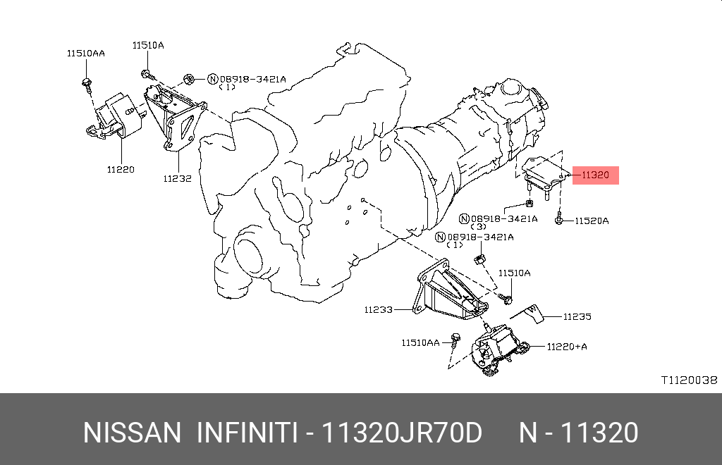 NISSAN 11320-JR70D 11320-JR70B,11320-1LA1A,11320-EB302,11320-1LA0A ...
