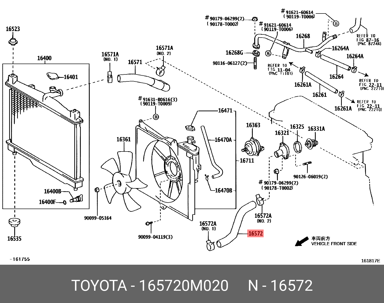 TOYOTA 16572-0M020 16572-21020,16572-0M020