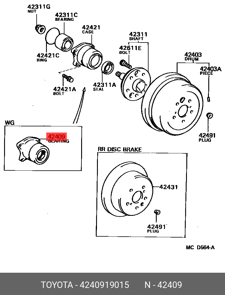 TOYOTA 42409-19015 42409-19015,42409-12020