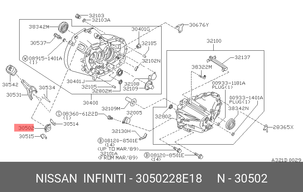 NISSAN 30502-28E18 30502-1W724,30502-0W723,30502-28E14,30502-0W724