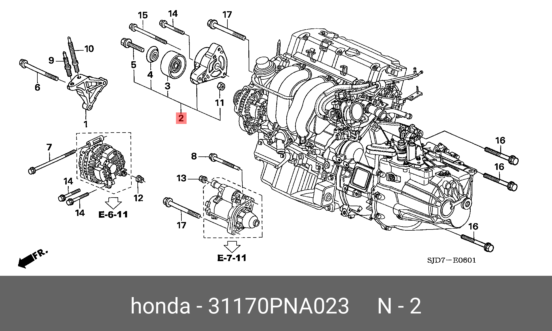 HONDA 31170-PNA-023 31170-PNA-013,31170-RAA-A01