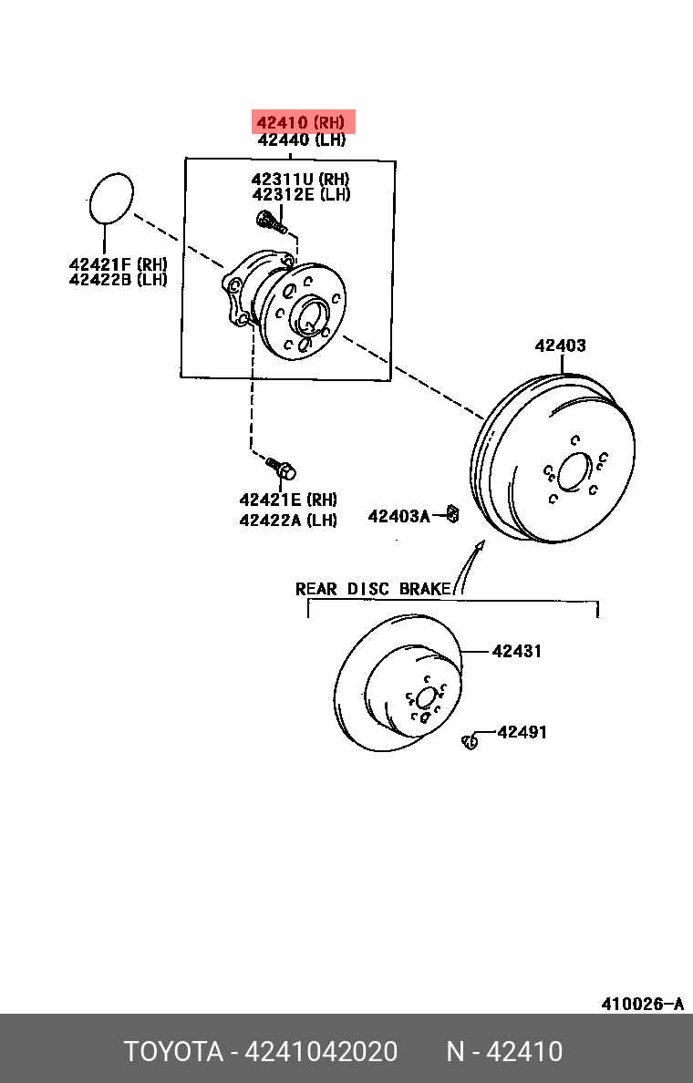 TOYOTA 42410-42020 42410-42020