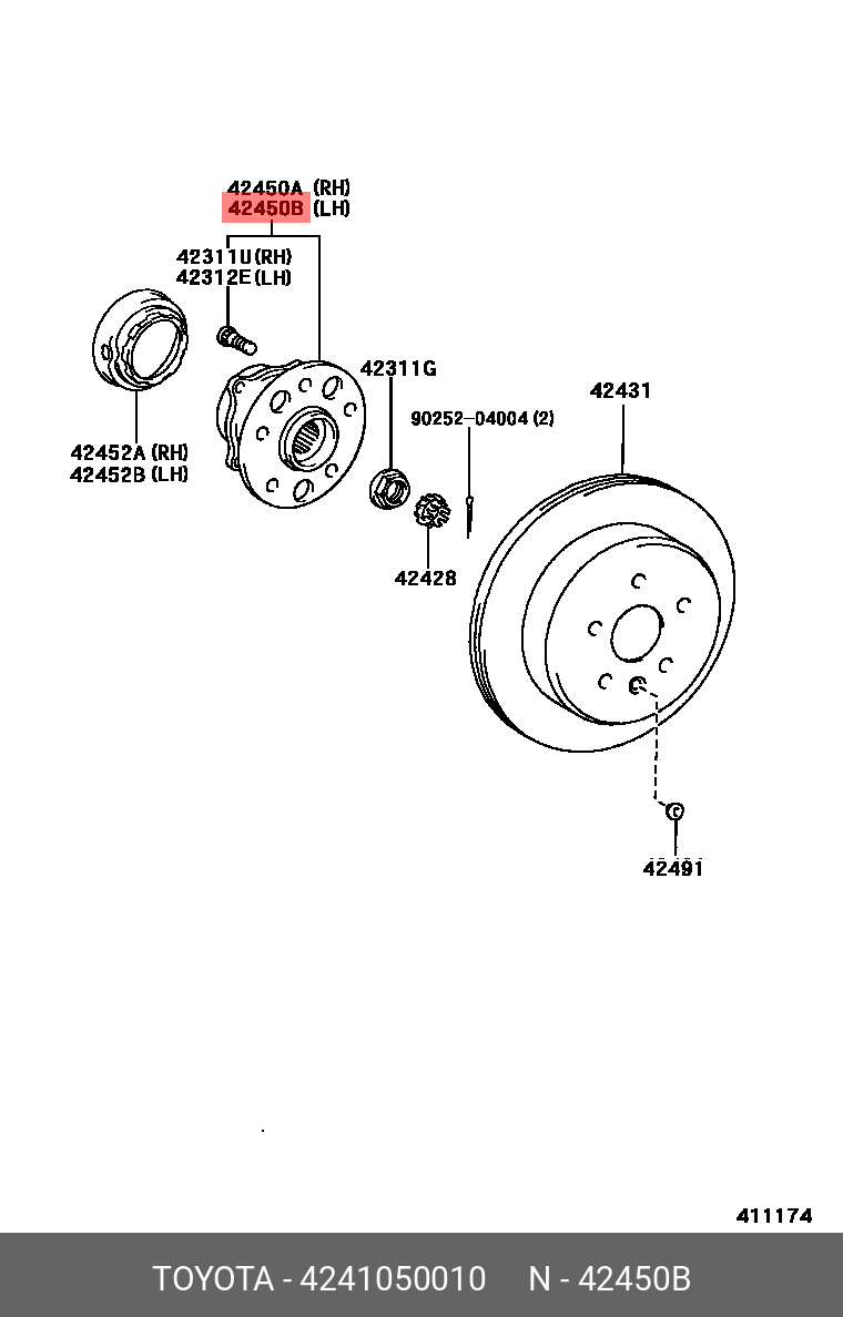 TOYOTA 42410-50010 42410-50010