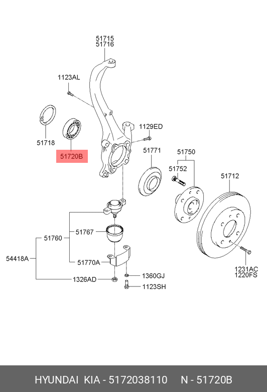 HYUNDAI 51720-38110 51720-3A101,51720-2T000