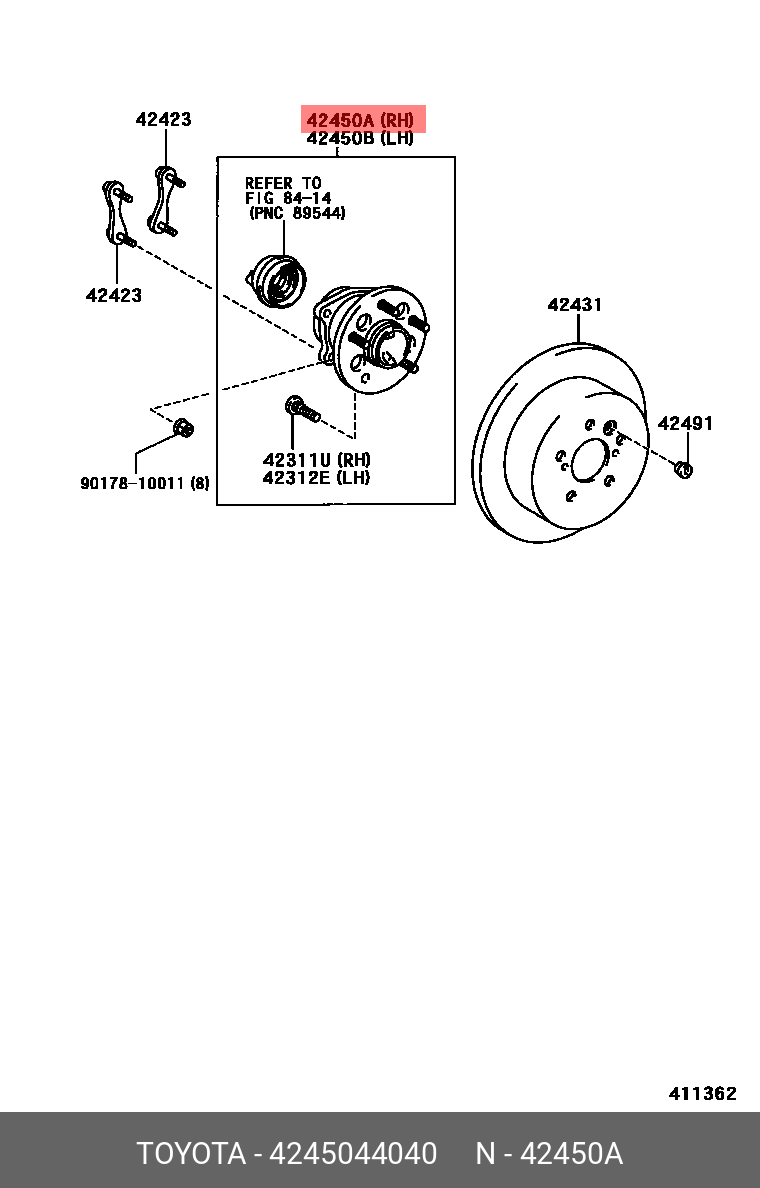 TOYOTA 42450-44040 42450-28012,42450-42030,42450-44040,42450-42010