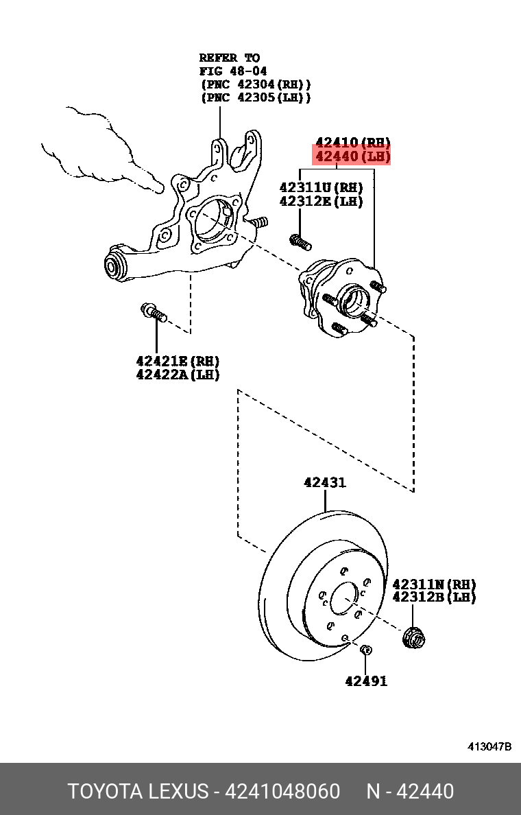 TOYOTA 42410-48060 42410-48060,42410-48060,42410-0E031,42410-48061
