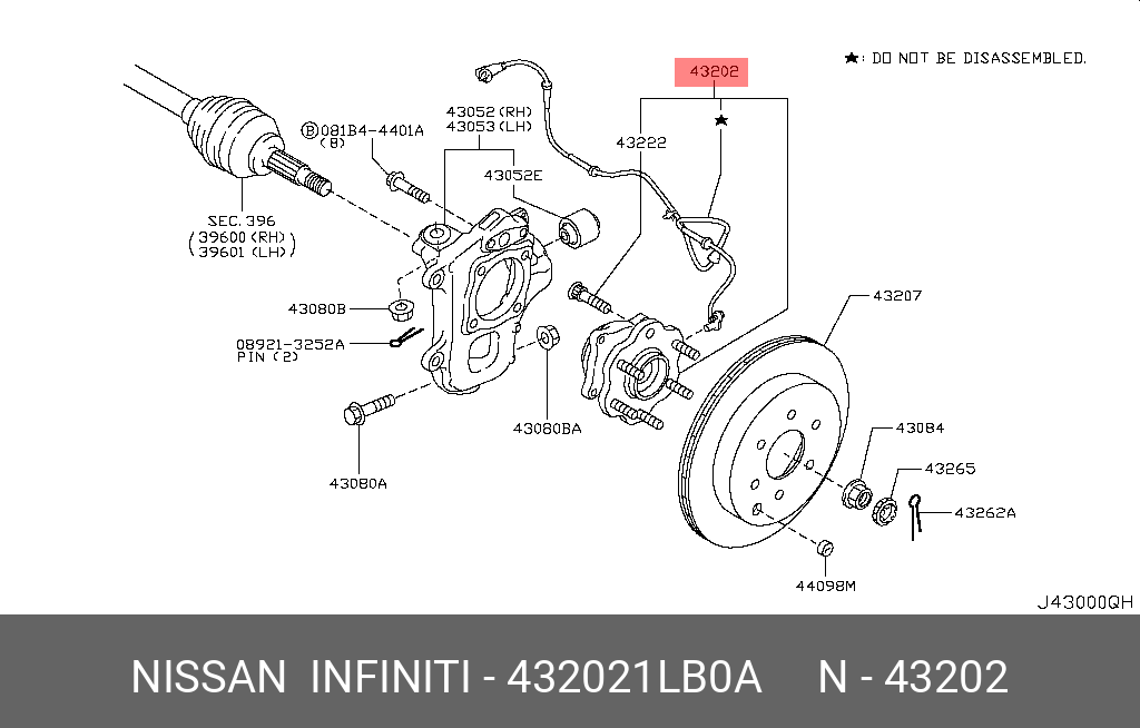 NISSAN 43202-1LB0A 43202-1LB0A,43202-1LA0A