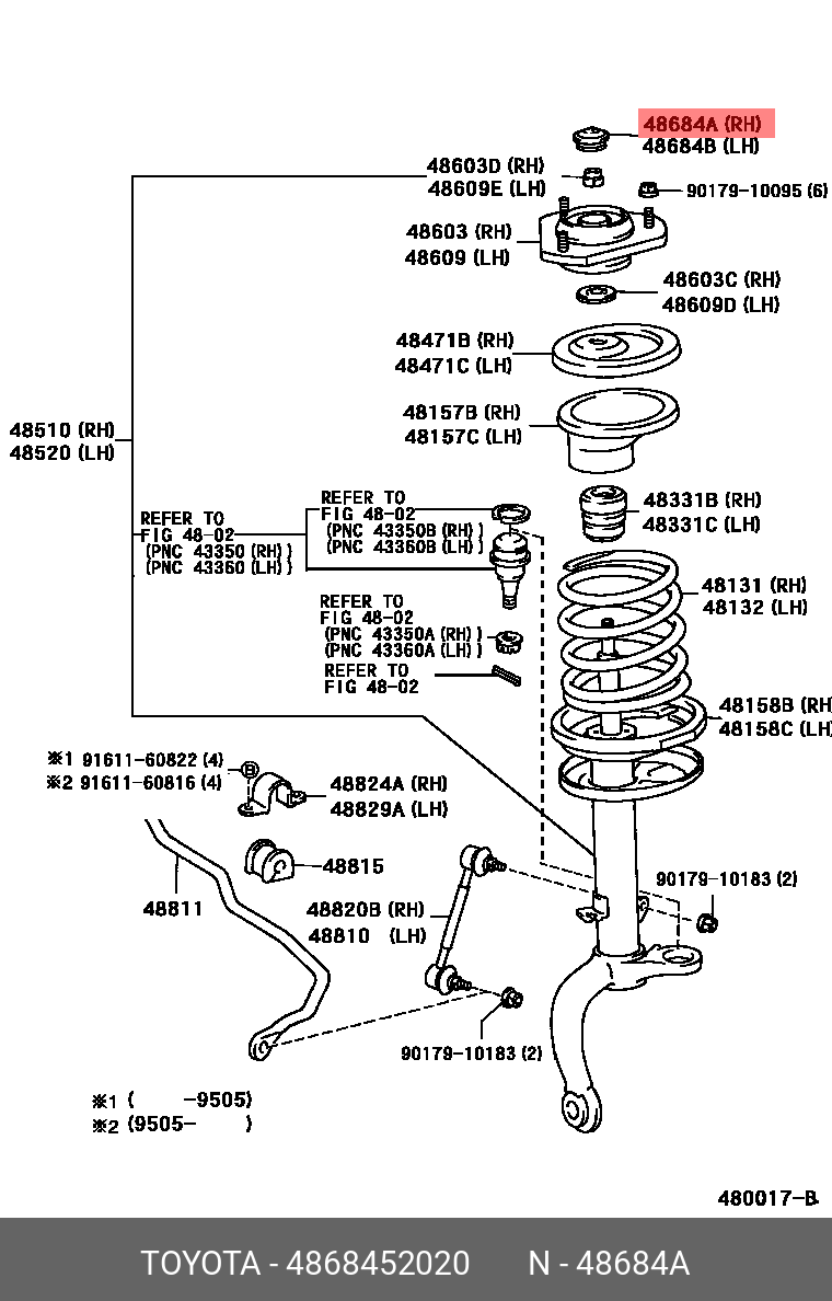 TOYOTA 4868452020 4868452020