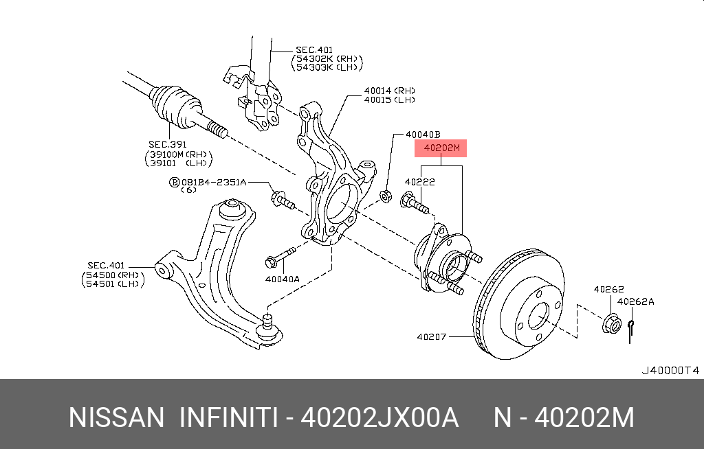 NISSAN 40202-JX00A 40202-JX00A