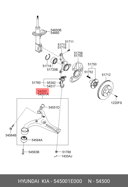KIA 54500-1E000 54500-1E000,54500-1E100