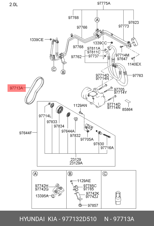 KIA 97713-2D510 38920P7A004,97713-2D100,977132E000,97713-2D510,97713-4E000