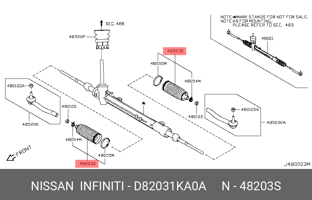 NISSAN D8203-1KA0A 48203-JD01A