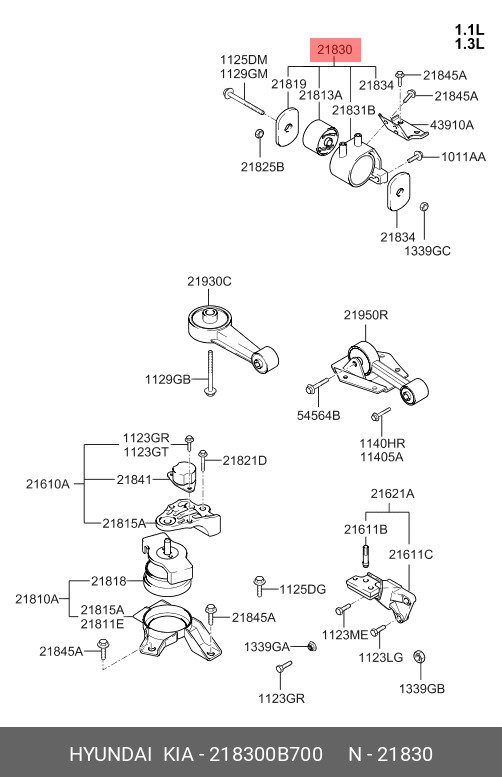 HYUNDAI 21830-0B700 21830-1C800,21830-1C700