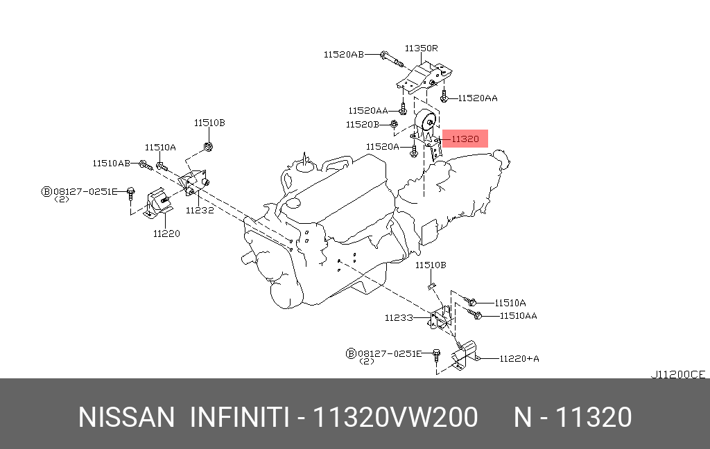 NISSAN 11320-VW200 11320-VW200,11320-VW201