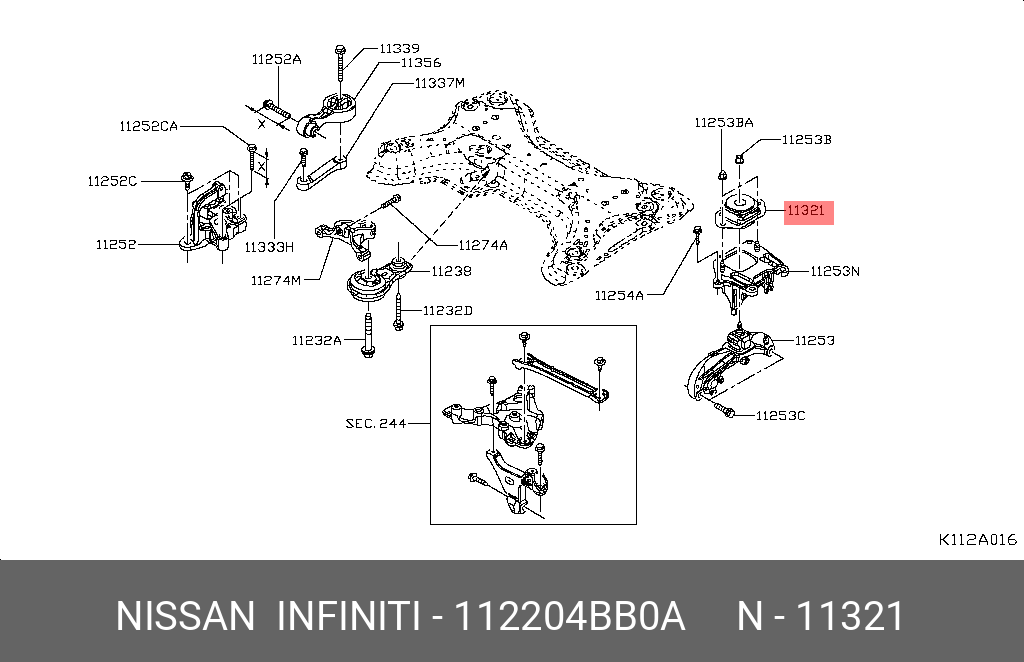 NISSAN 11220-4BB0A 11220-4BB0A,11 22 04B B0A