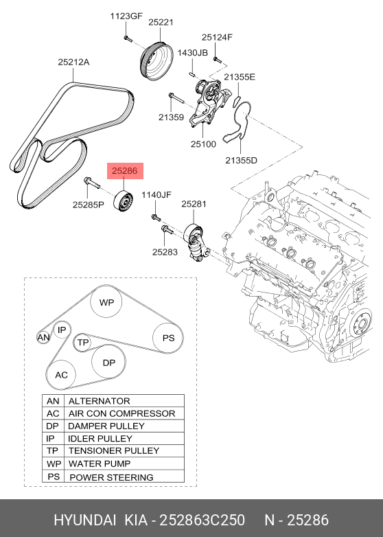 HYUNDAI 25286-3C250 25286-3C100,25286-3C250