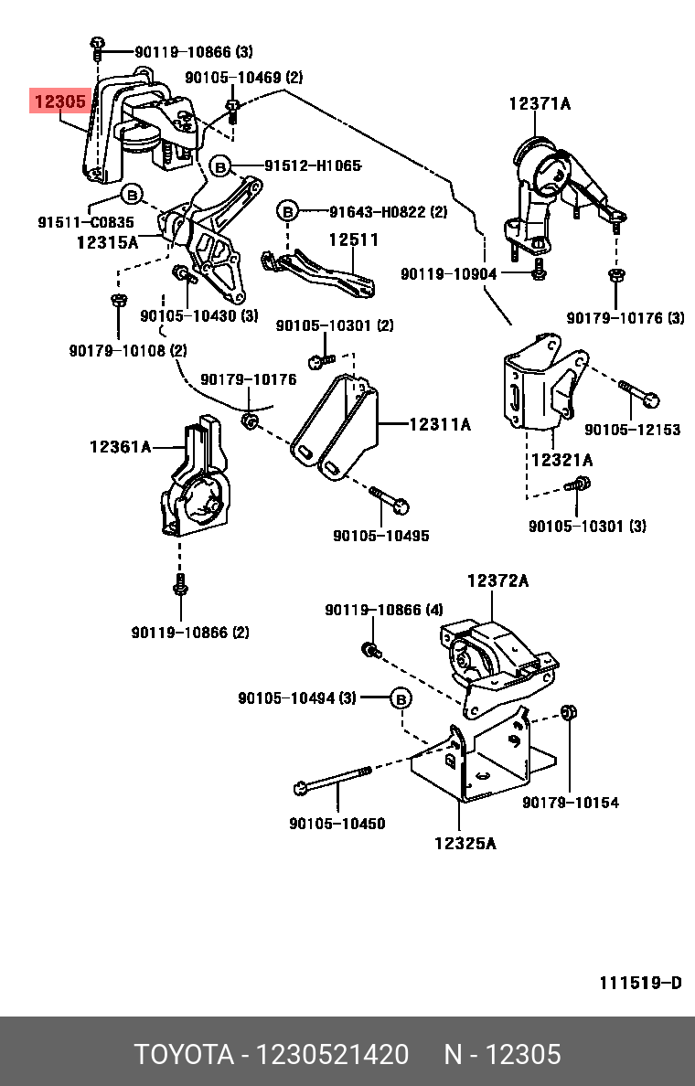 TOYOTA 12305-21420 12305-21420