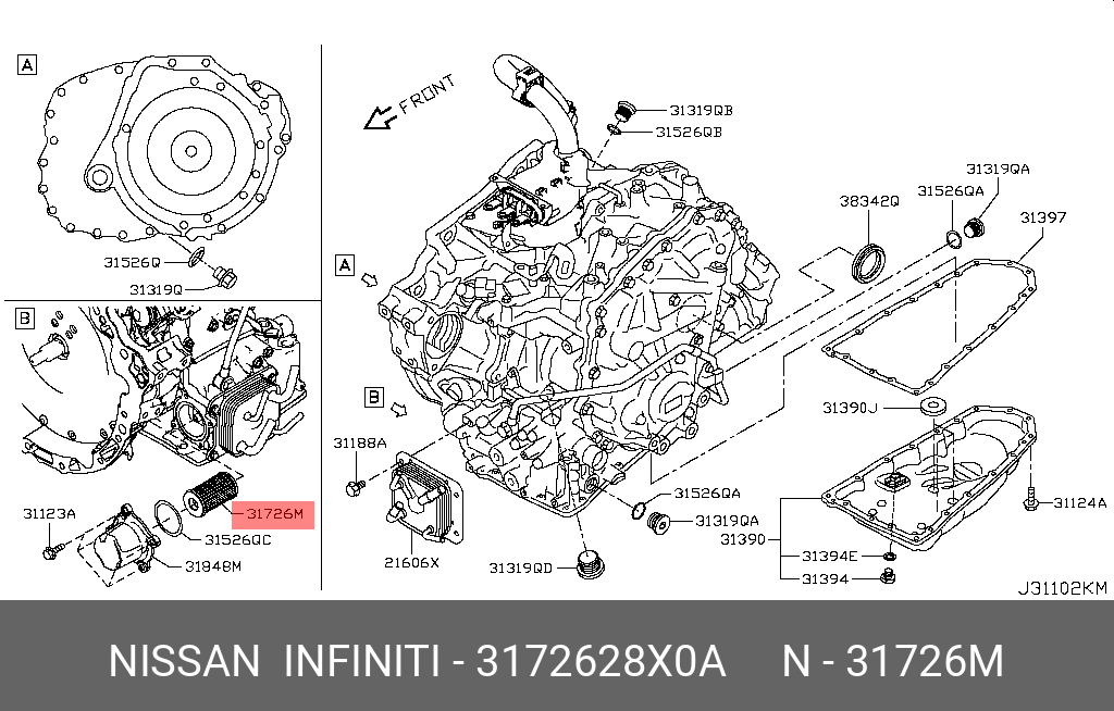 NISSAN 31726-28X0A 31726-3JX0A,31726-28X0A