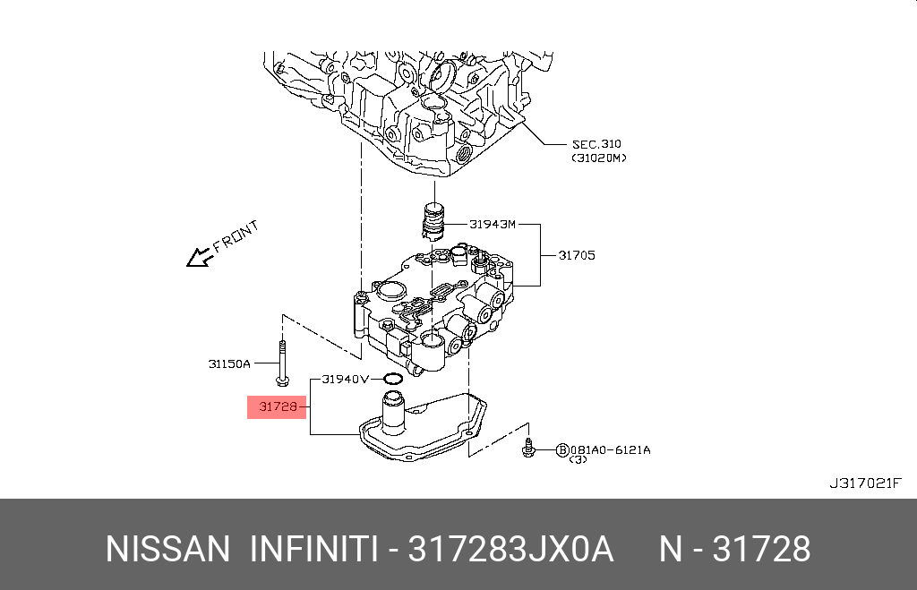 NISSAN 31728-3JX0A 31726-6A00A